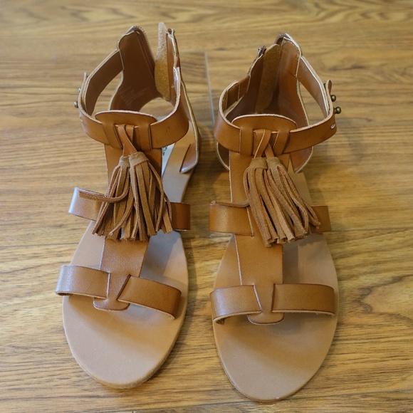 Steve Madden | Shoes | Steve Madden Cognac Madalee Tassel Gladiator New ...